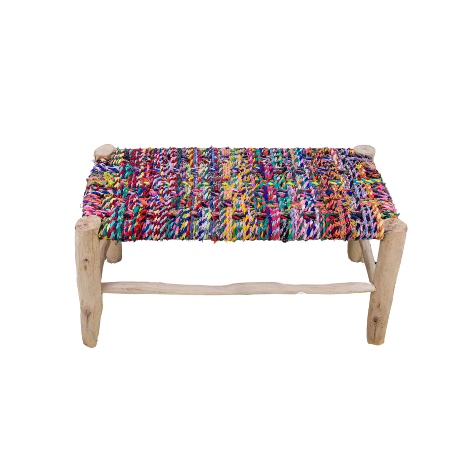 Handcrafted Boucherouite Craft Bench – Maison Berber